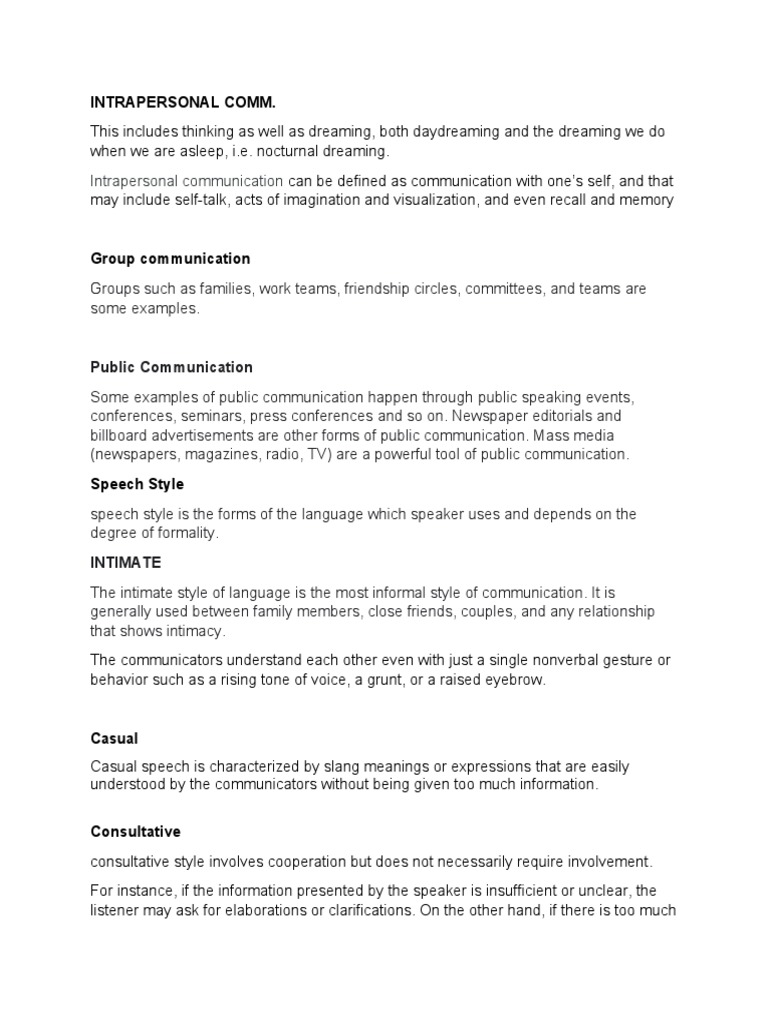 Intrapersonal Comm | PDF | Communication | Cognitive Science