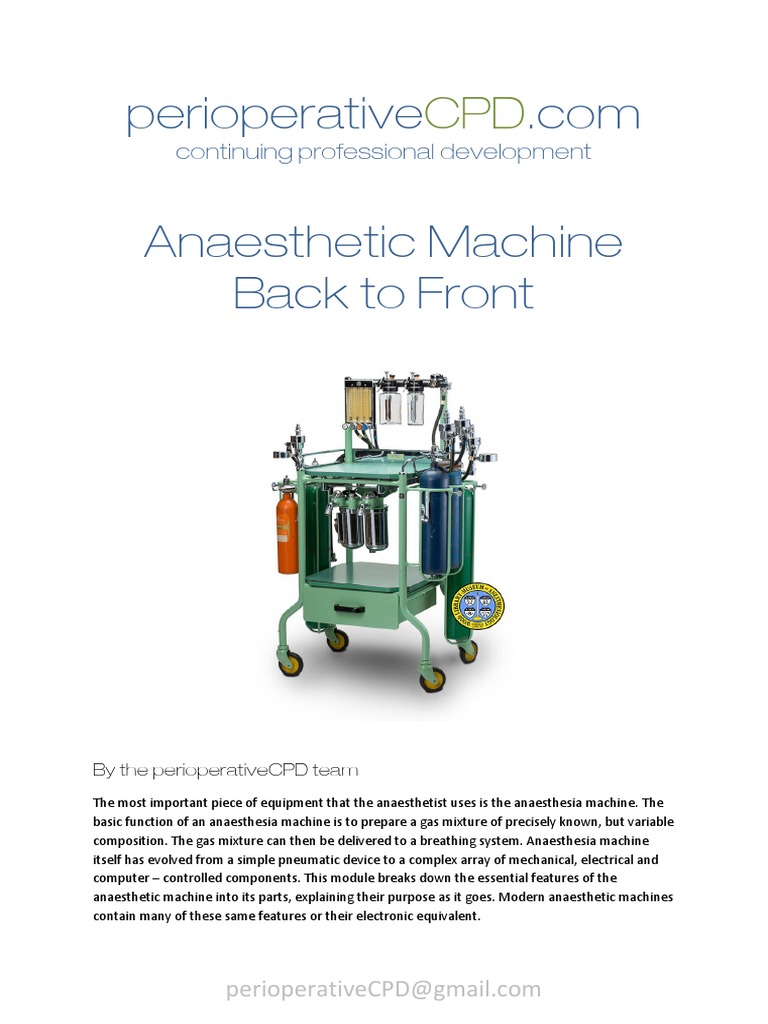 Anaesthetic Machine Basics 2021 | PDF | Valve | Flow Measurement