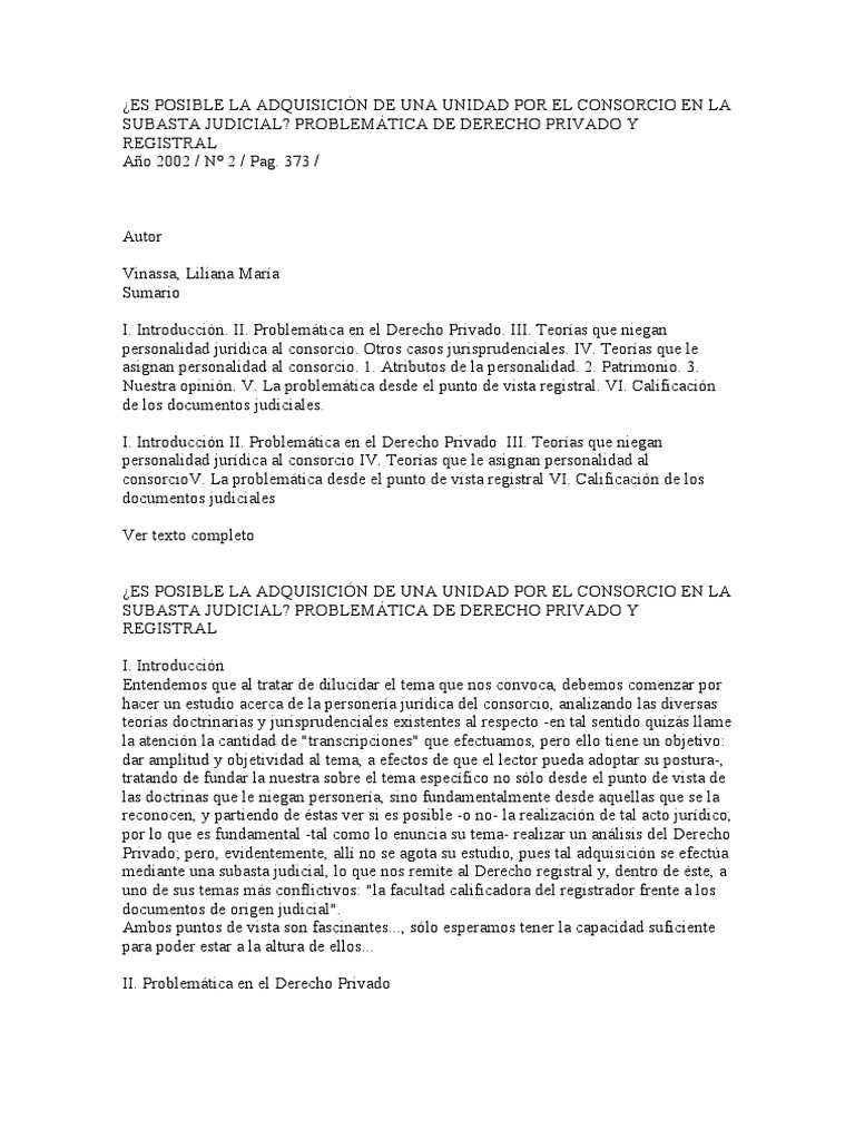Vinassa - ES POSIBLE LA ADQUISICIÓN DE UNA UNIDAD POR EL CONSORCIO EN ...