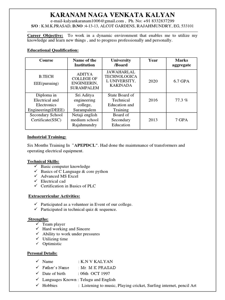 Karanam Naga Venkata Kalyan | PDF