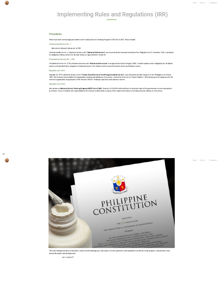 NSTP Act of 2001 Overview | PDF | Government | Justice