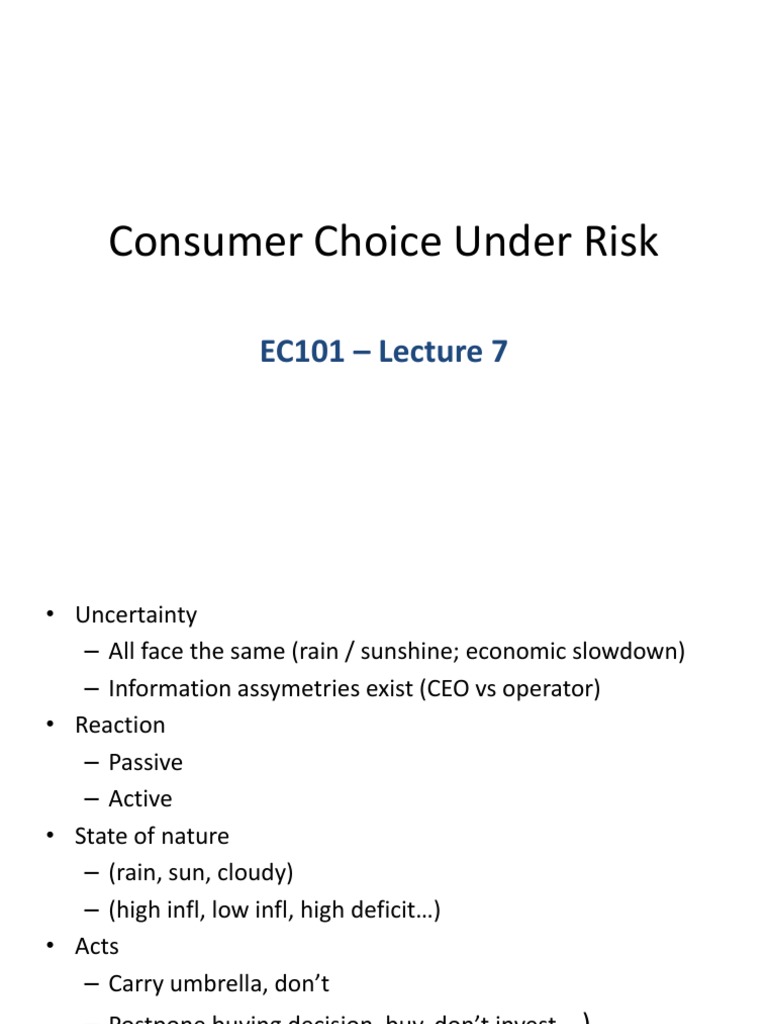 Session 6 - 7 | PDF | Risk Aversion | Utility