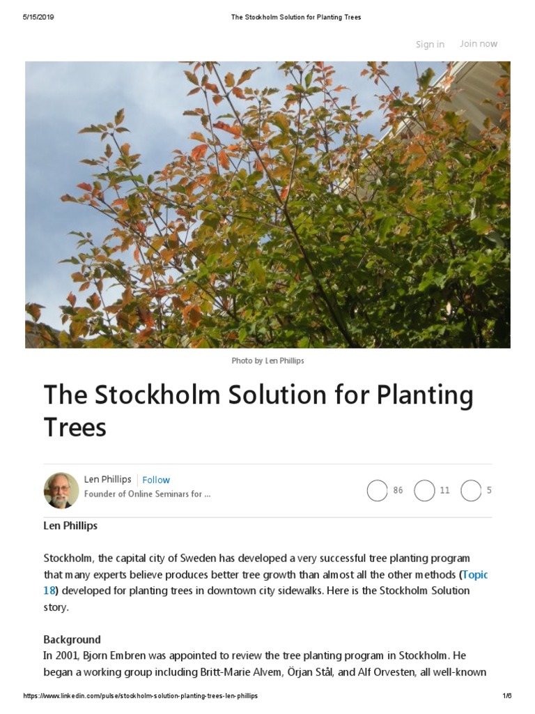 The Stockholm Solution For Planting Trees | PDF | Soil | Trees