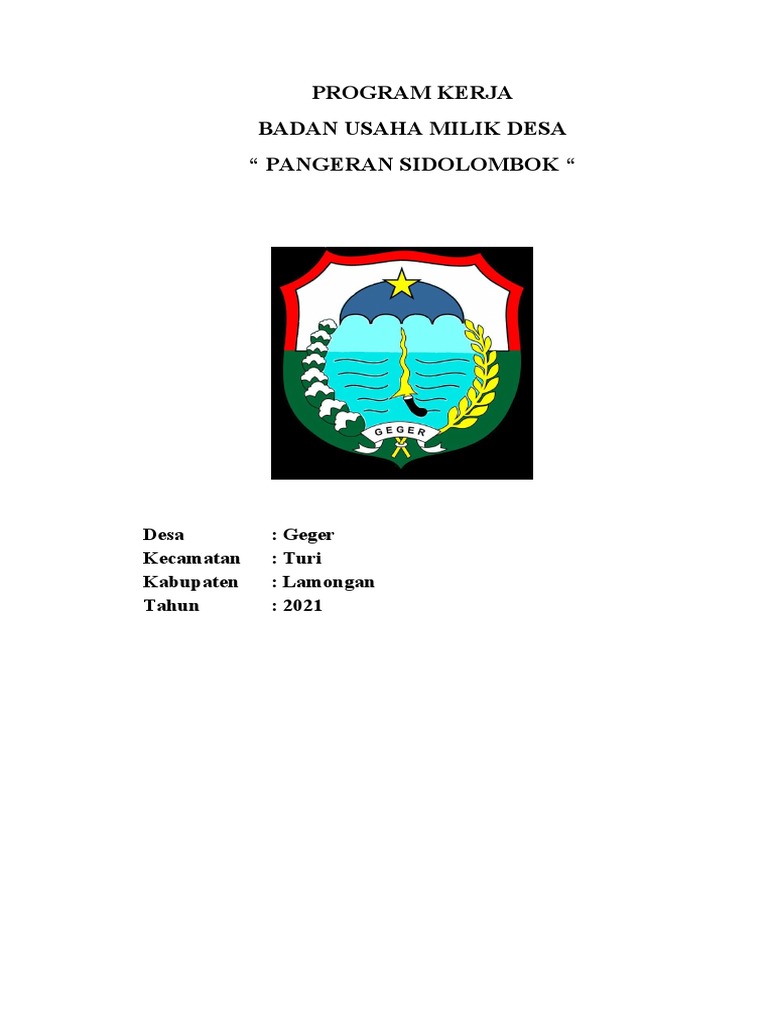 Rencana Kerja BUM Desa Pangeran SidoLombok 2021 | PDF