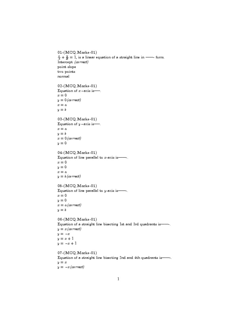 MTH401 Practice Questions 1-22 | PDF | Quadratic Equation | Algebra