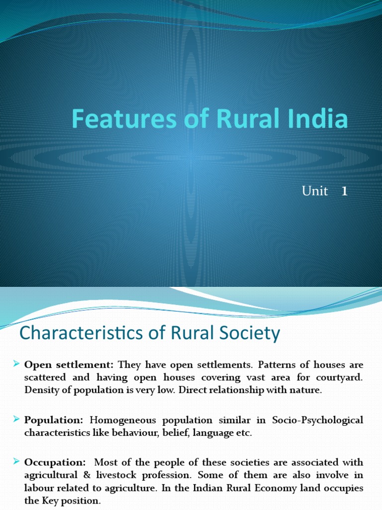 Features of Rural India 2 | PDF | Agriculture | Poverty & Homelessness
