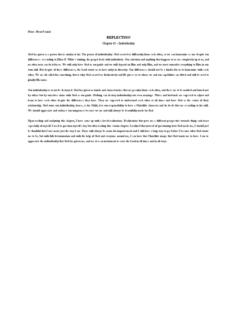 God-given individuality and unity | PDF | God