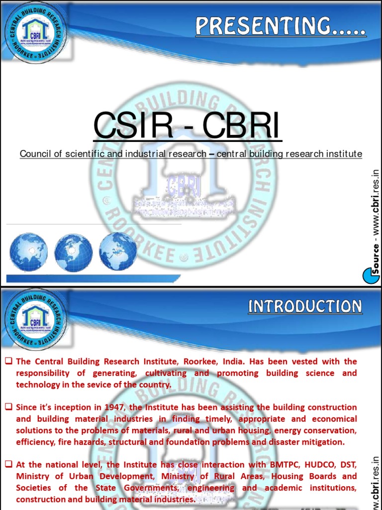 Csir - Cbri: Council of Scientific and Industrial Research Central ...