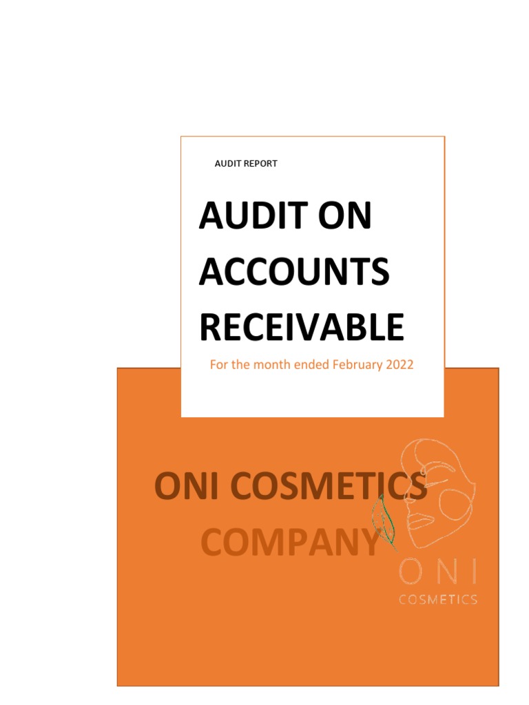 Audit On Accounts Receivable: Oni Cosmetics | PDF | Audit | Auditor's ...