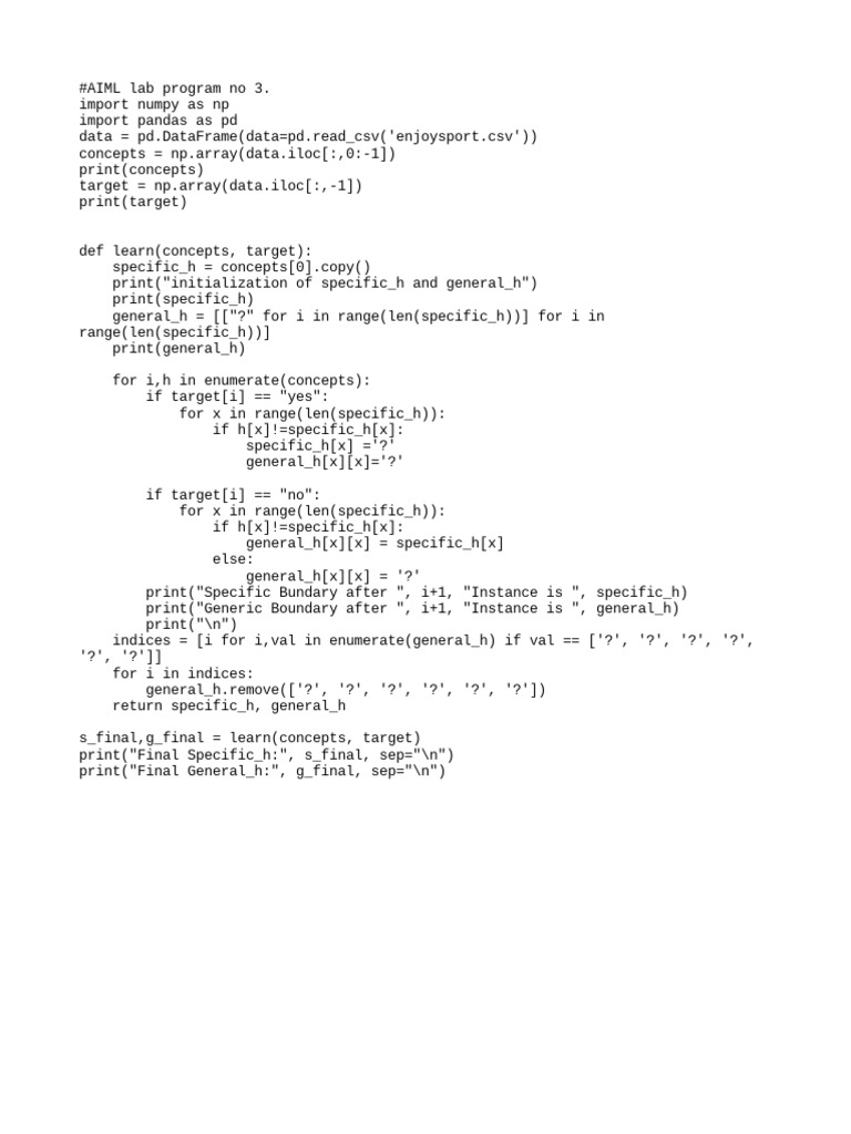 Candidate Elimination | PDF