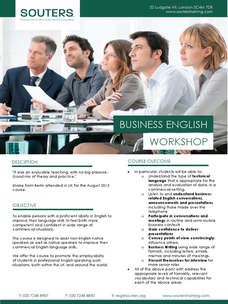 Business English Workshop | PDF | English Language | English As A ...