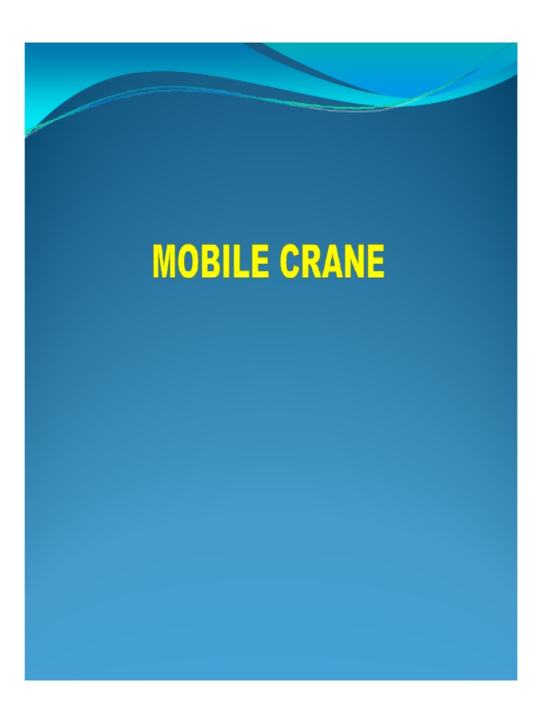 6.mobile Crane OPERATION | PDF