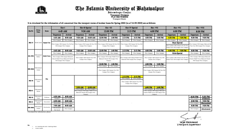 Bus Schedule for IUB Spring 2022 | PDF | Vehicles | Commercial Vehicles