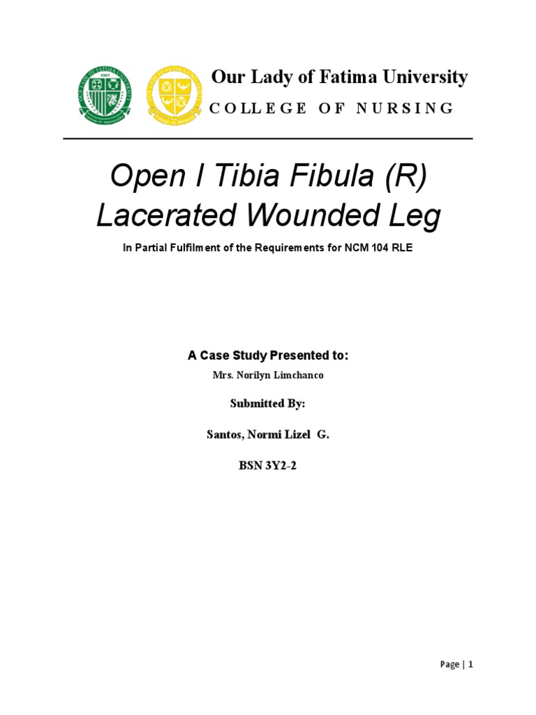 Nursing Care Plan for Open I Tibia Fibula (R) Lacerated Leg | PDF ...