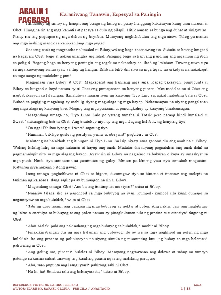 1ST Quarter Modules in Fil Vi | PDF