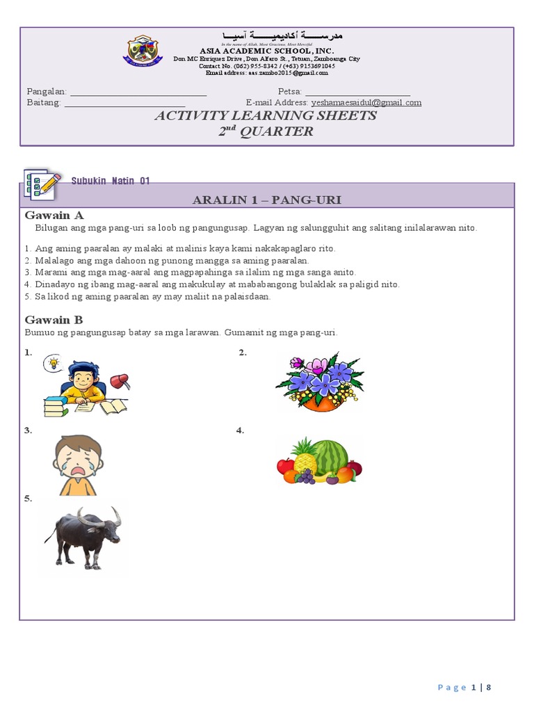 2ND Quarter Activity Sheets in Filipino 4 | PDF
