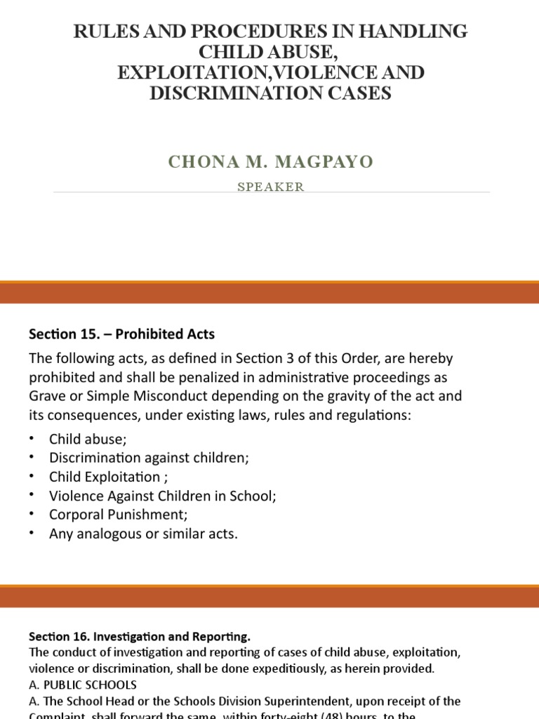 Child Abuse Reporting and Investigation Rules | PDF | Complaint | Child ...