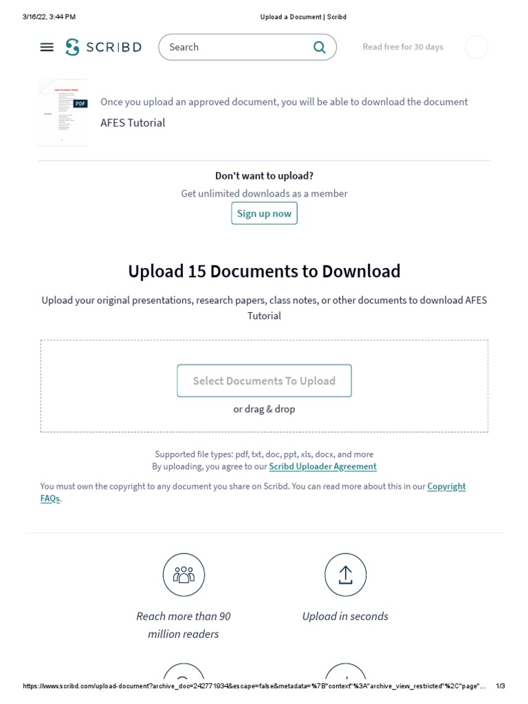 Upload 15 Documents To Download: AFES Tutorial | PDF | Scribd | Computing