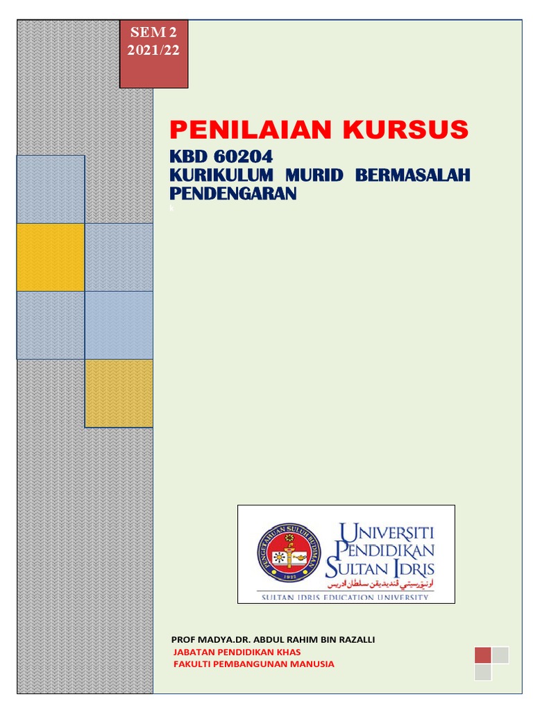 Kerja Kursus KBD 60204 Program Cuti Sekolah | PDF
