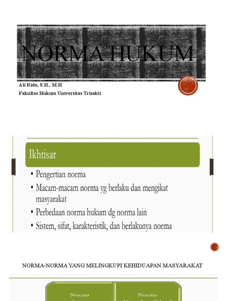 Pemahaman Norma Hukum dalam Masyarakat | PDF