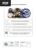 Basic Session Plan (Food and Beverage) | PDF | Tableware | Foodservice