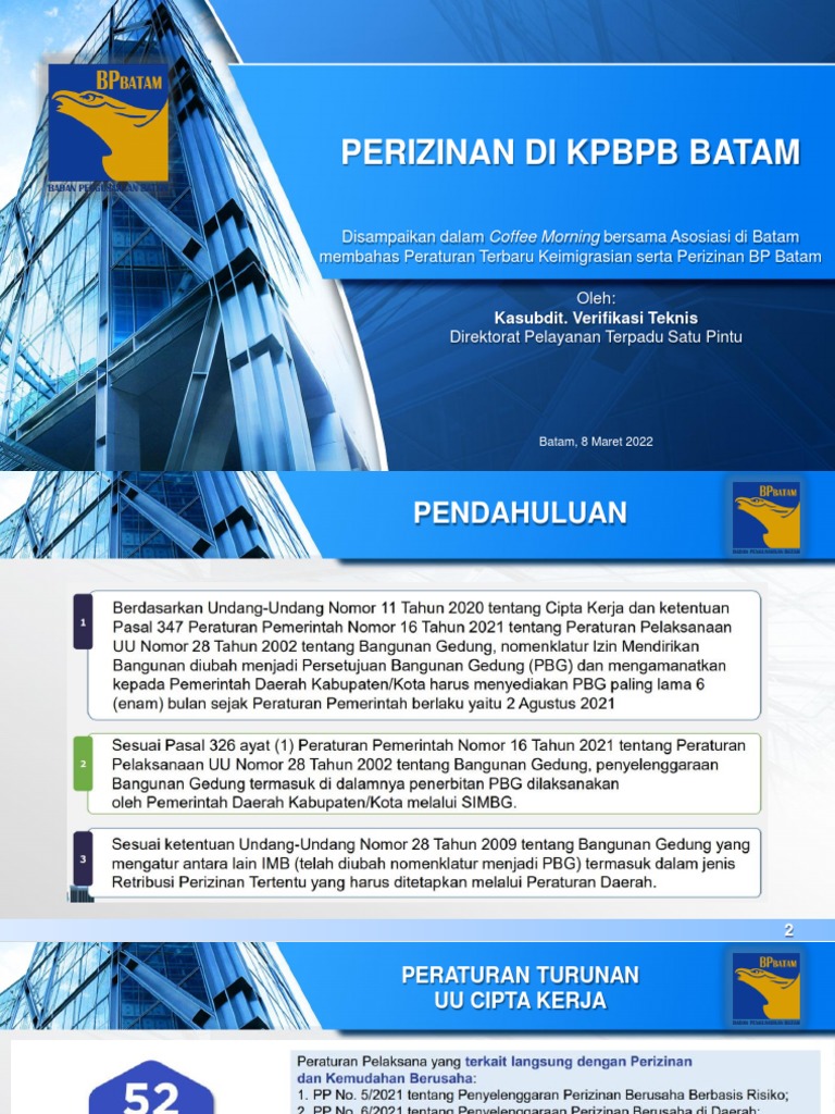Perizinan Berusaha Di KPBPB Batam | PDF