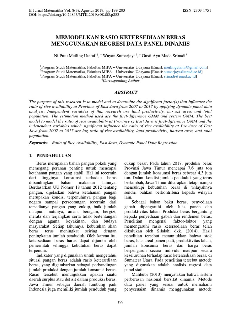 Jurnal Metode First Difference GGM | PDF
