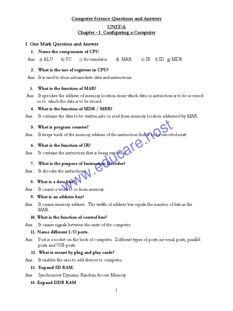 2nd PUC Computer Science Passing Package | PDF