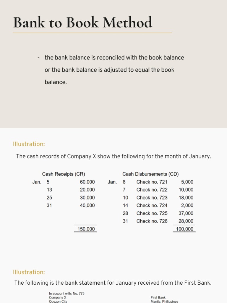 Bank To Book Method | PDF