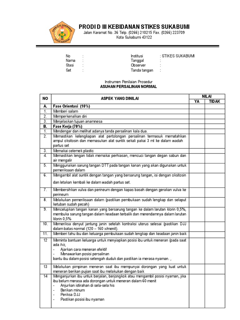 DAFTAR TILIK APN 60 Langkah | PDF