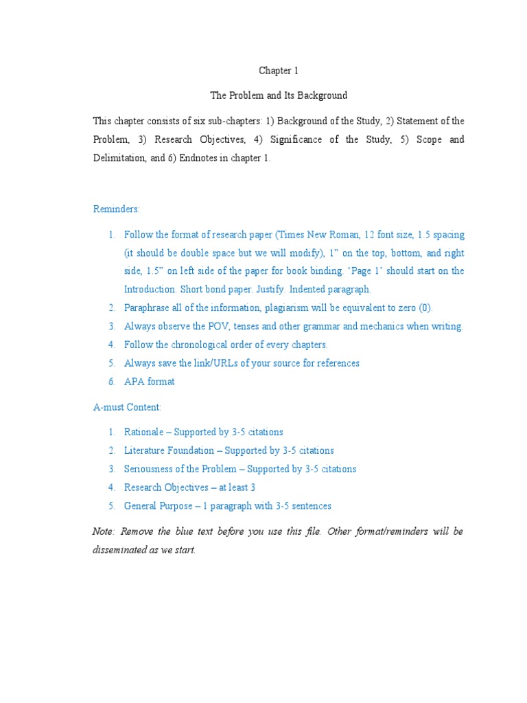 Chapter 1 Format | PDF
