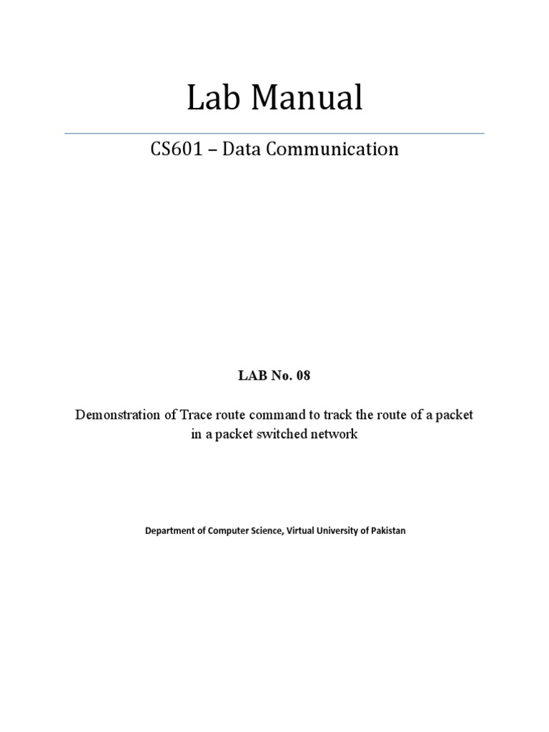 Lab Manual CS601 (Lab 8) | PDF | Computer Network | Packet Switching