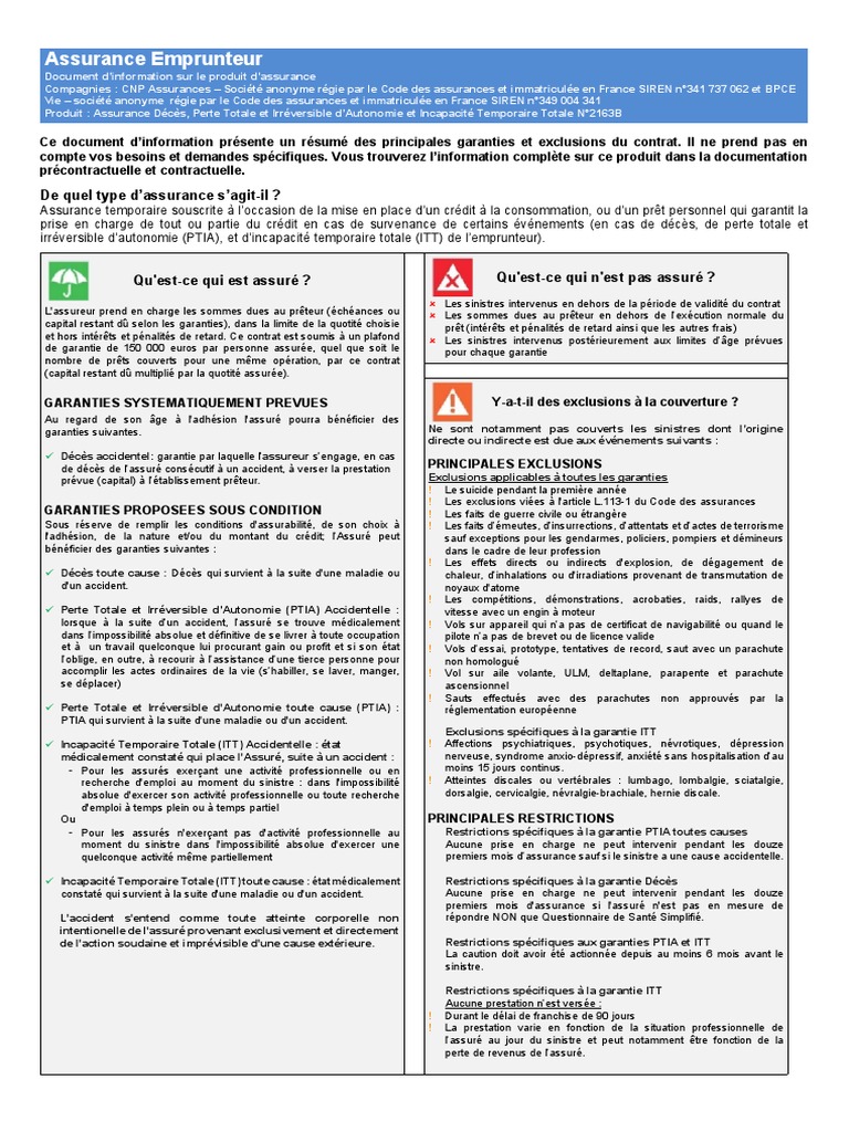 Notice Ipid | PDF | Assurance | Services financiers