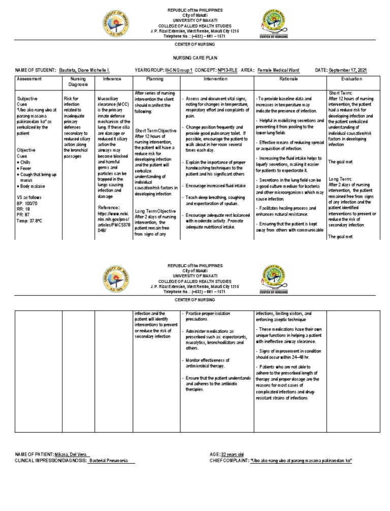 NCP - Risk For Infection | PDF | Infection | Medicine