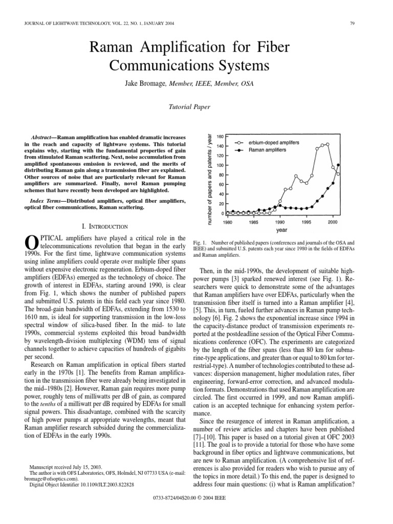 Raman Amplification For Fiber | PDF | Optical Fiber | Signal To Noise Ratio