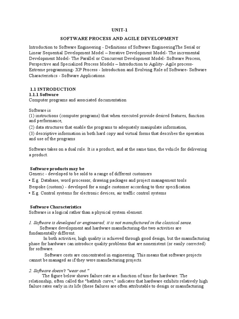 UNIT-1 Software Process and Agile Development | PDF | Software Prototyping | Agile Software ...