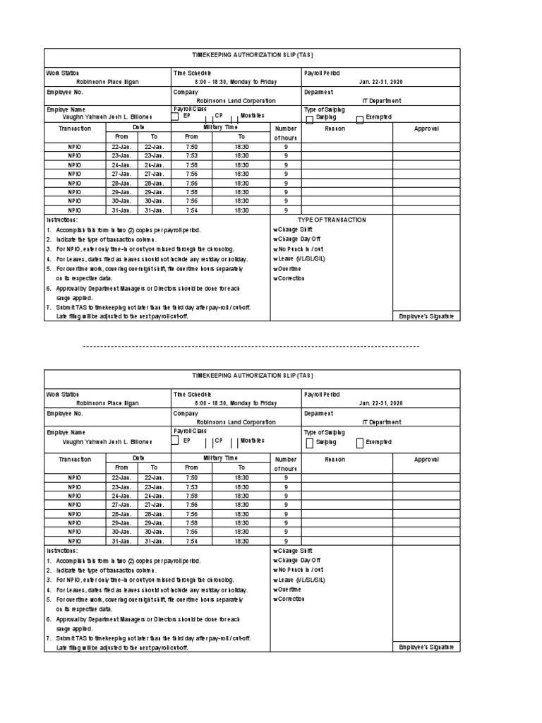 TAS Jan. 2nd VYJB | PDF | Overtime | Payroll