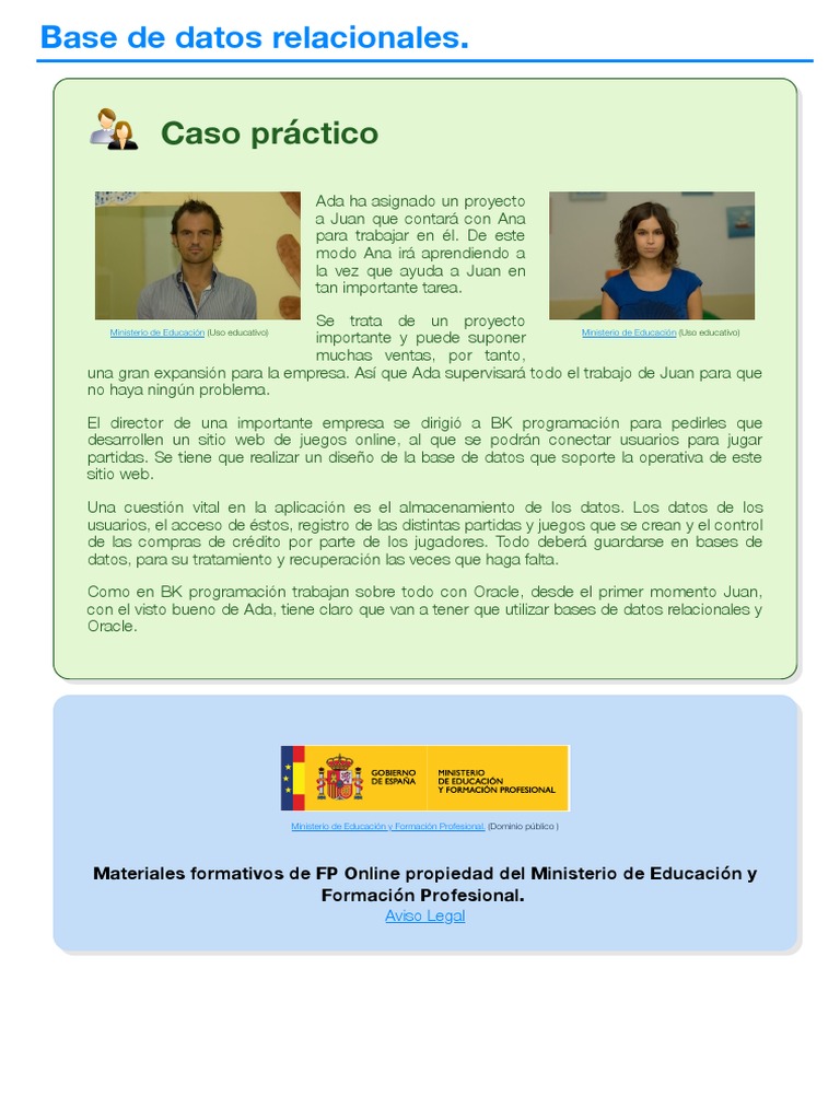 DAM BD02 Contenido | PDF | Bases de datos | Base de datos relacional