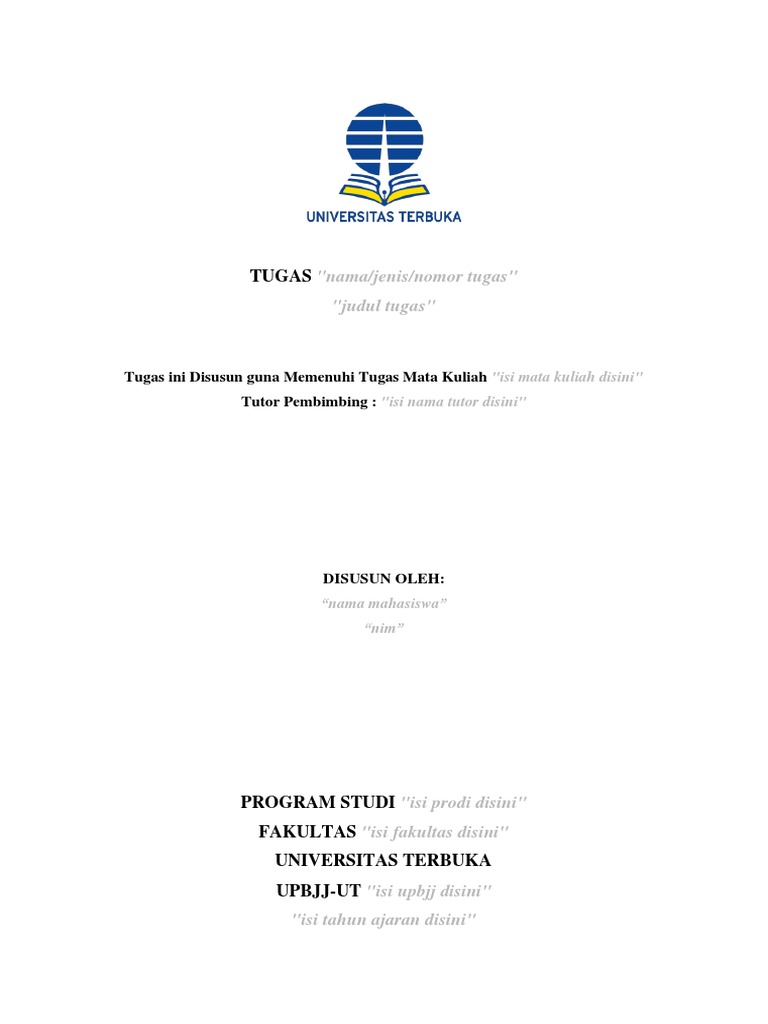 Sampul Tugas UT (Template) | PDF