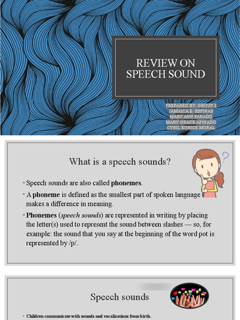 Understanding Speech Sounds in Children | PDF | Speech | Communication