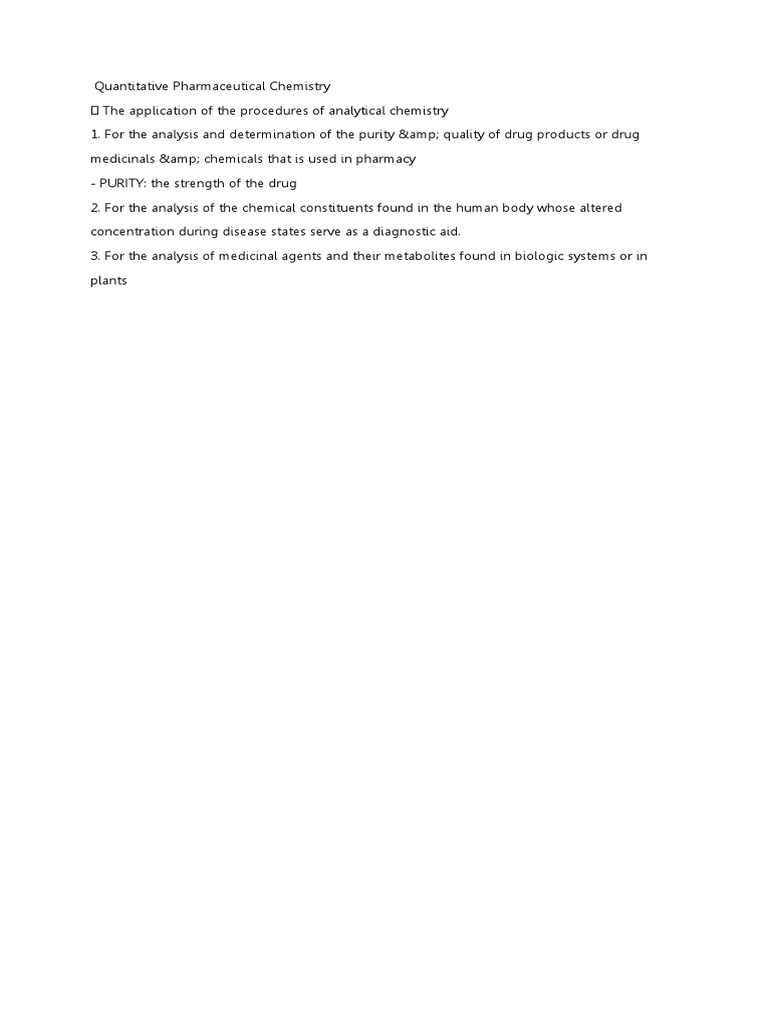 Quantitative Analysis in Pharmacy | PDF | Wellness | Science & Mathematics