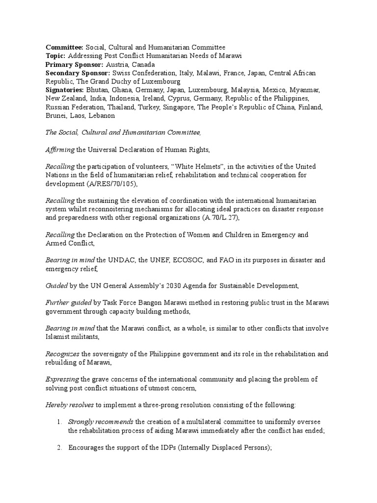 MUN MaMUN EU Working Paper | PDF | Internally Displaced Person | World ...