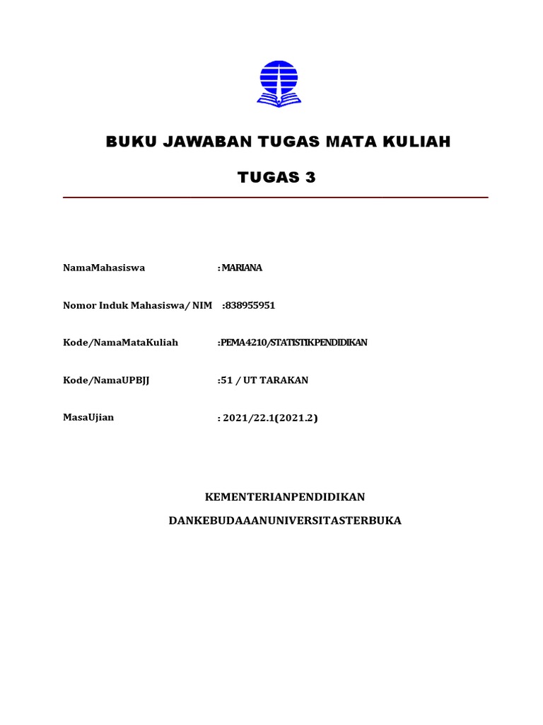 BJT Tuga 3 Pema4210 Statistik Pendidikan | PDF