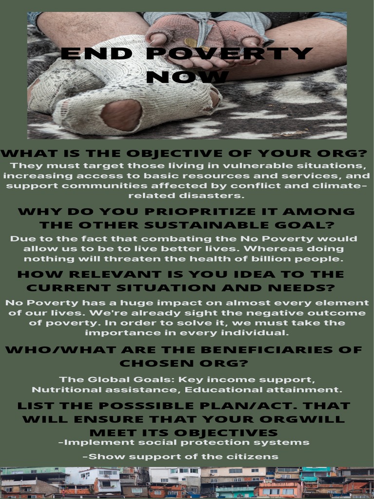 End Poverty NOW: What Is The Objective of Your Org? | PDF | Lifestyle