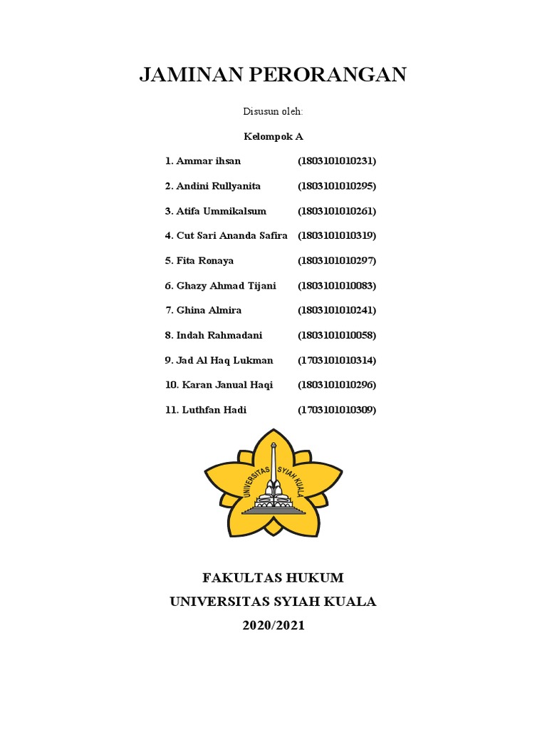 Lembaga Jaminan Perorangan | PDF