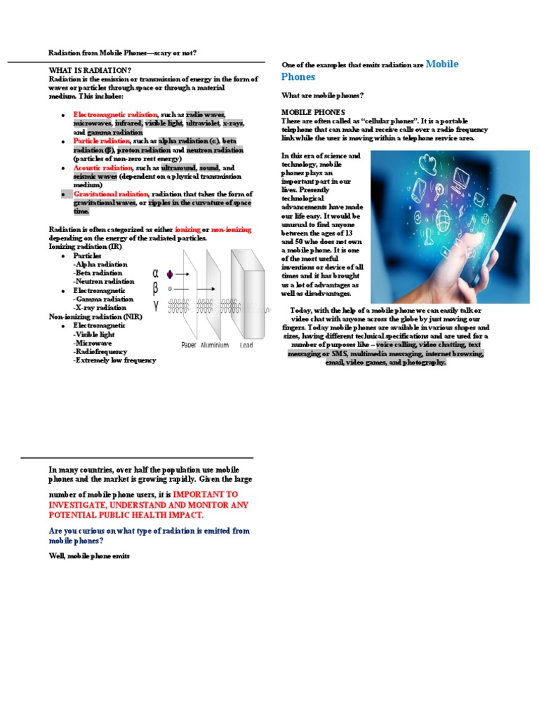 Mobile Phone Radiation Explained | PDF | Electromagnetic Radiation ...
