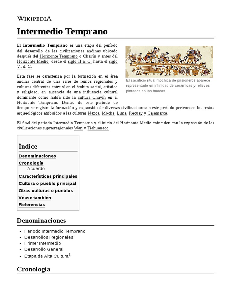 Intermedio Temprano | PDF | Era precolombina | Pueblos Indígenas de las ...
