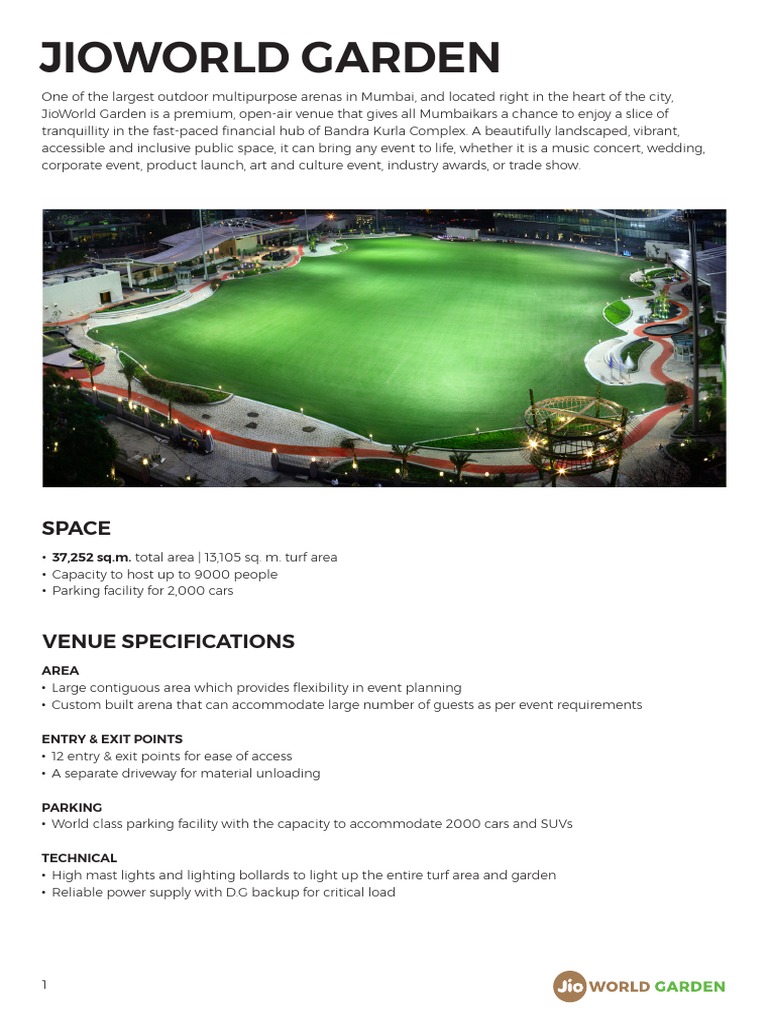Jio World Garden Factsheet | PDF