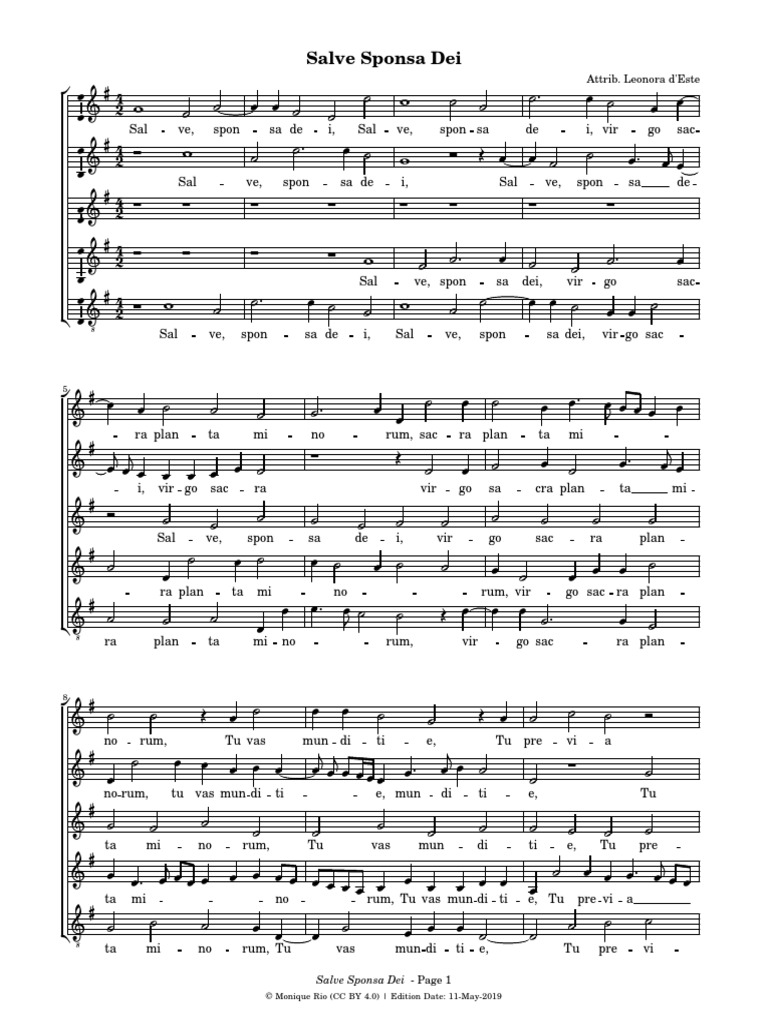 D'Este - Salve Sponsa Dei - Sssaa | PDF