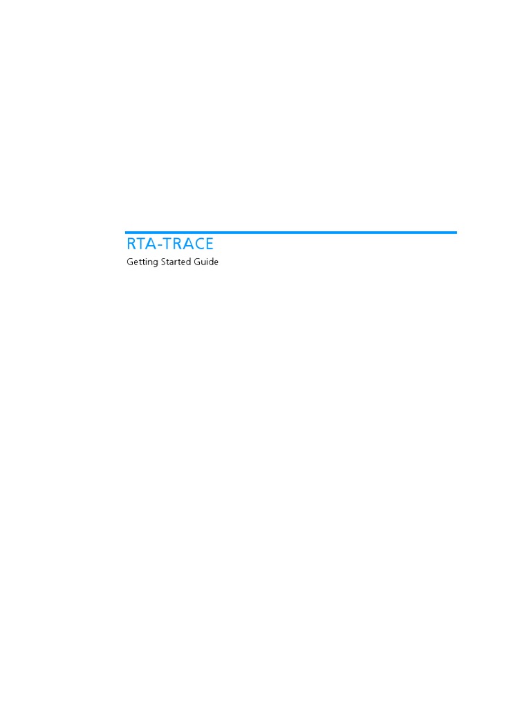 RTA-TRACE Getting Started Guide | PDF | Installation (Computer Programs ...